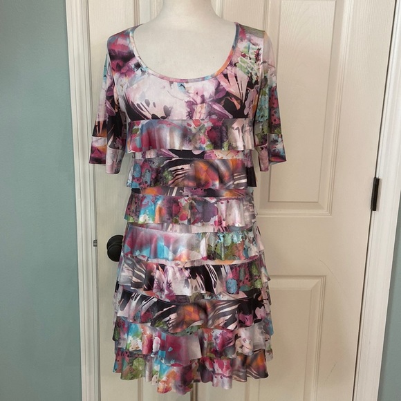 Isle Apparel | Dresses | Rare Multi Color Isle By Melis Kozan Ruffle ...